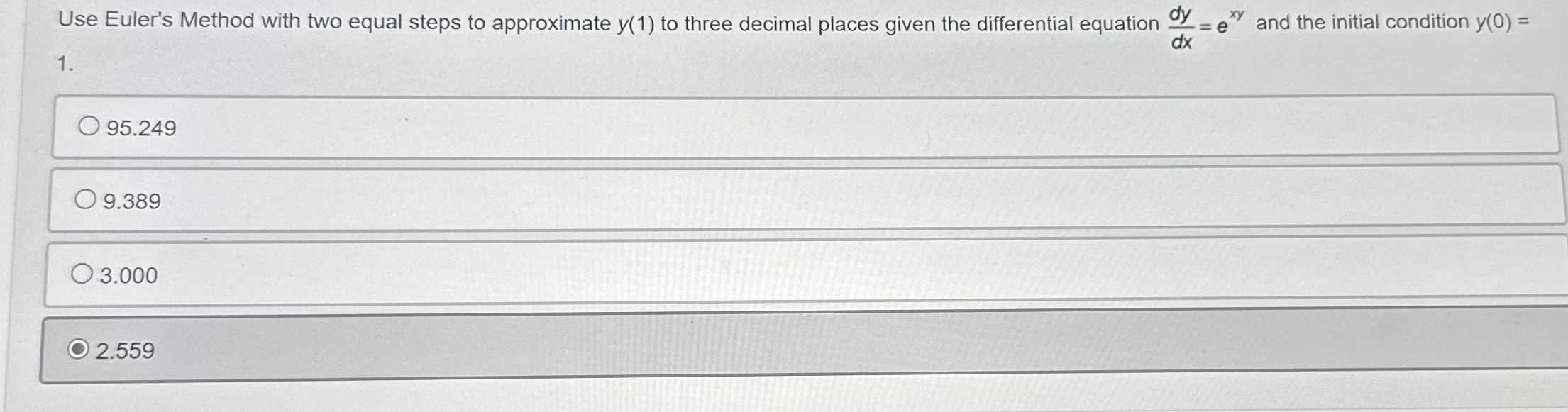 Solved Use Euler's Method with two equal steps to | Chegg.com
