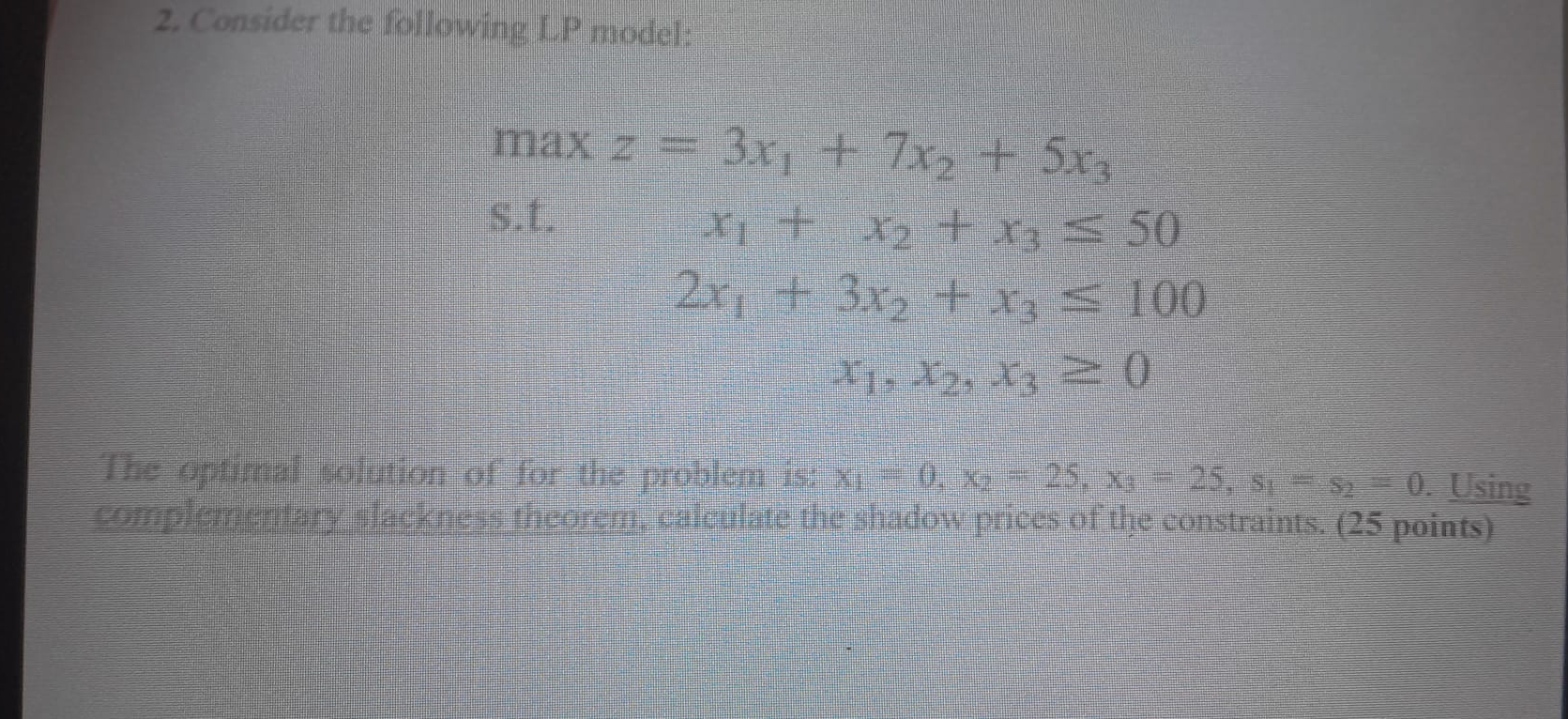 Solved Consider the following LP model:maxz=3x1+7x2+5x3 | Chegg.com Solved Consider the following LP model:maxz=3x1+7x2+5x3 | Chegg.com