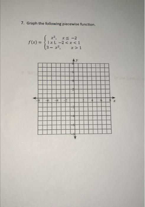 Solved 7. Graph the following piecewise function. | Chegg.com