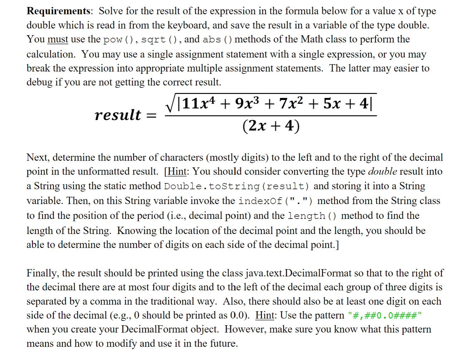 Solved Requirements: Solve for the result of the expression | Chegg.com