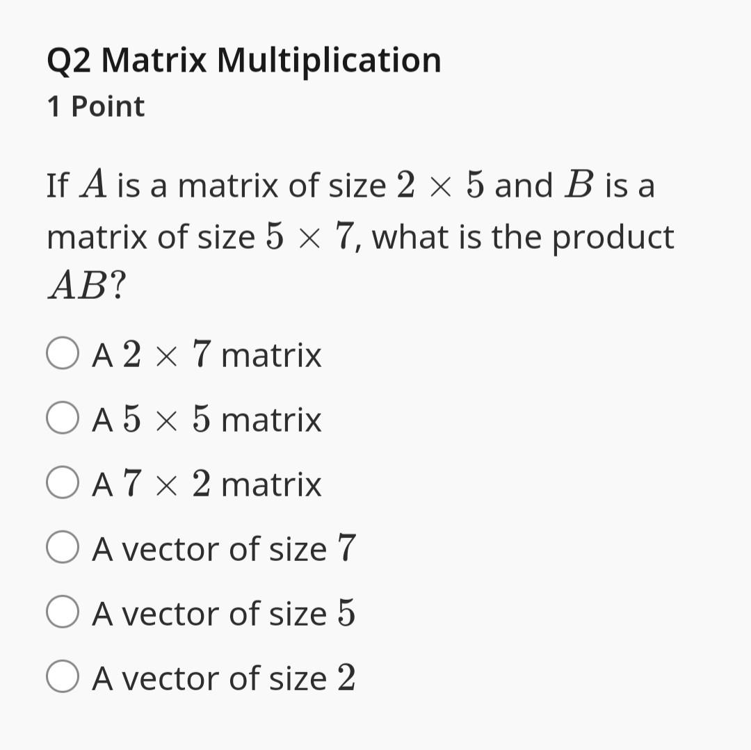 Solved Q1 Matrix on Vector 1 Point Given a 6×4 matrix A, | Chegg.com