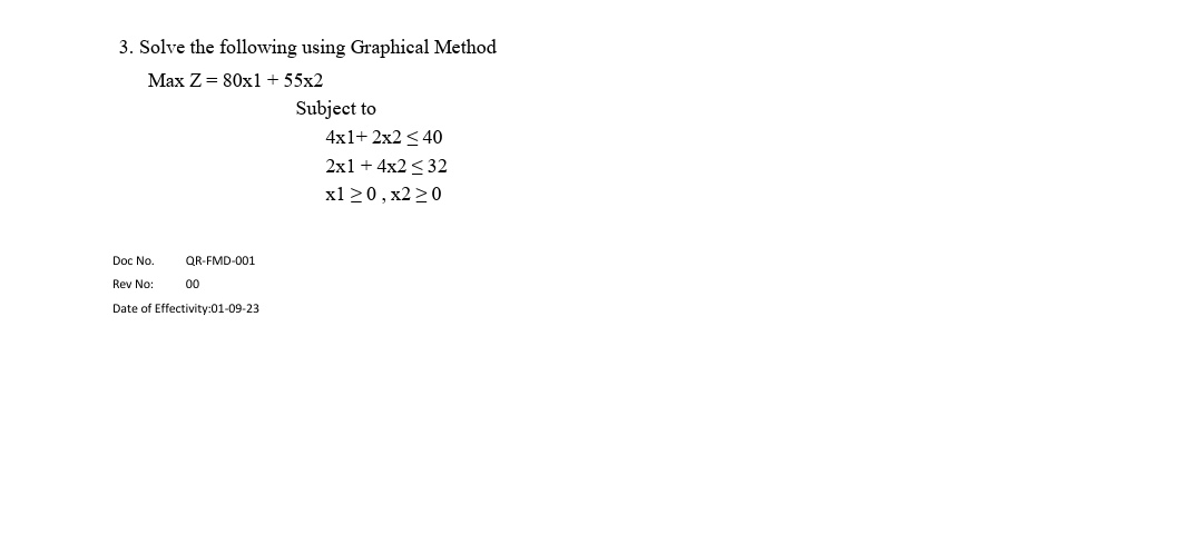 Solved Solve the following using Graphical | Chegg.com