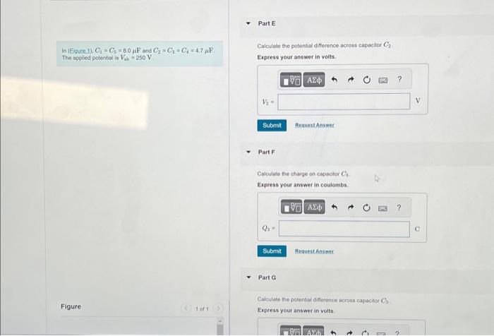 Solved In (Eovate 1), C1=C5=8.0μF and C2=C1=C4=4.7μF The | Chegg.com