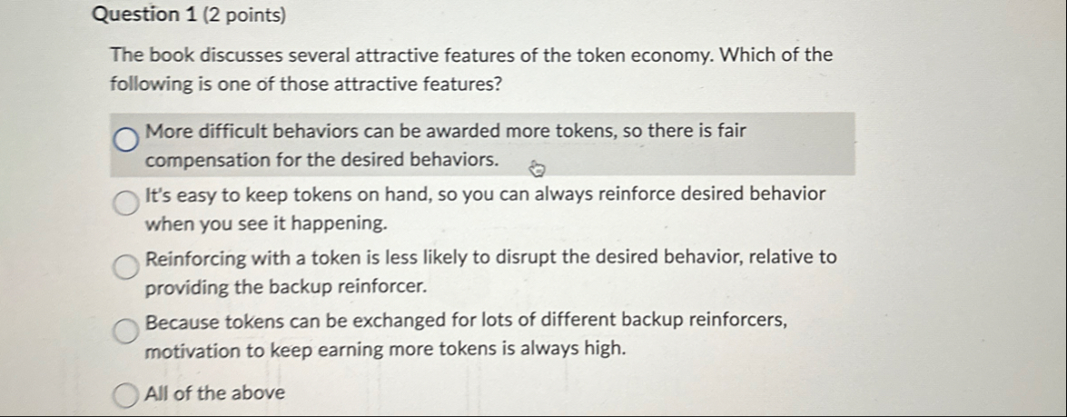 Solved Question 1 (2 ﻿points)The book discusses several | Chegg.com