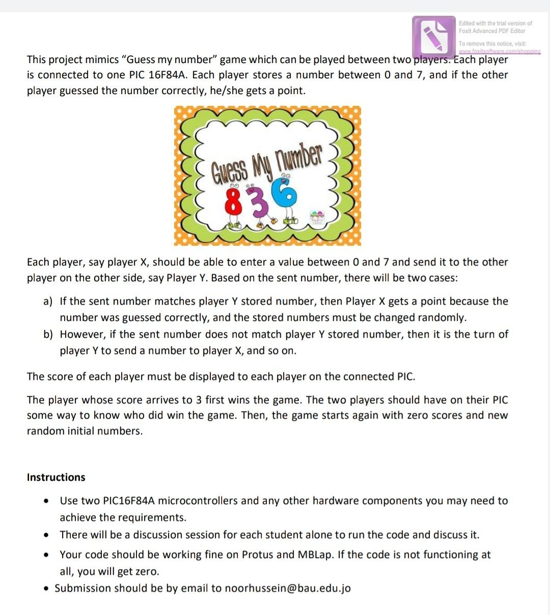 This project mimics “Guess my number” game which can | Chegg.com