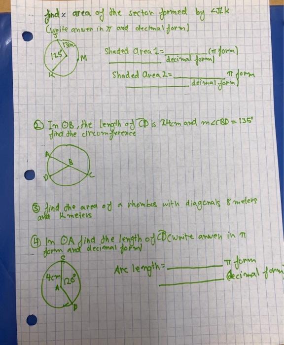 Solved find x area of the secton formed by ∠5Lk (Write anwen | Chegg.com