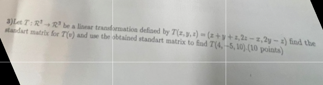 Solved Let T:R3→R3 ﻿be a linear transformation defined by | Chegg.com