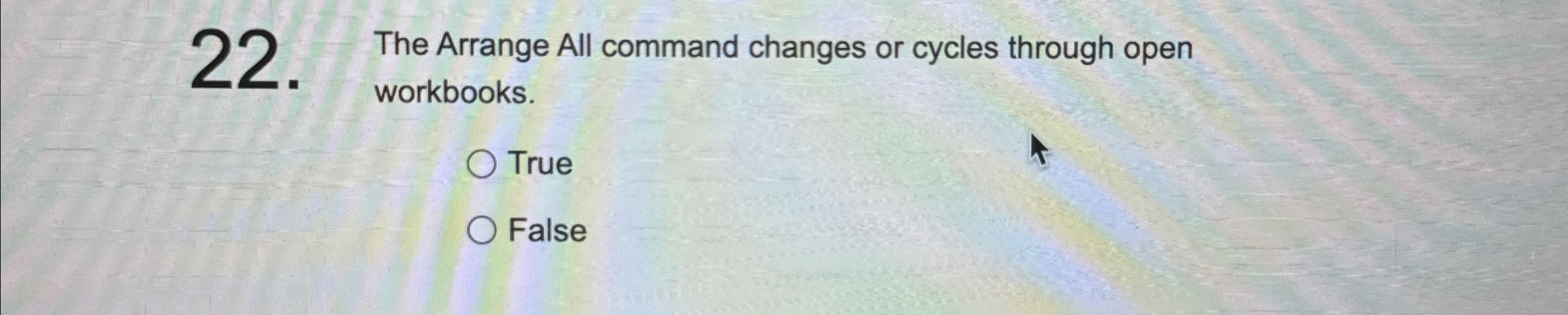 Solved The Arrange All command changes or cycles through | Chegg.com