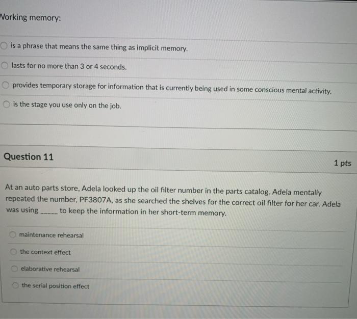 Solved retroactive interference Question 6 1 pts Which of | Chegg.com