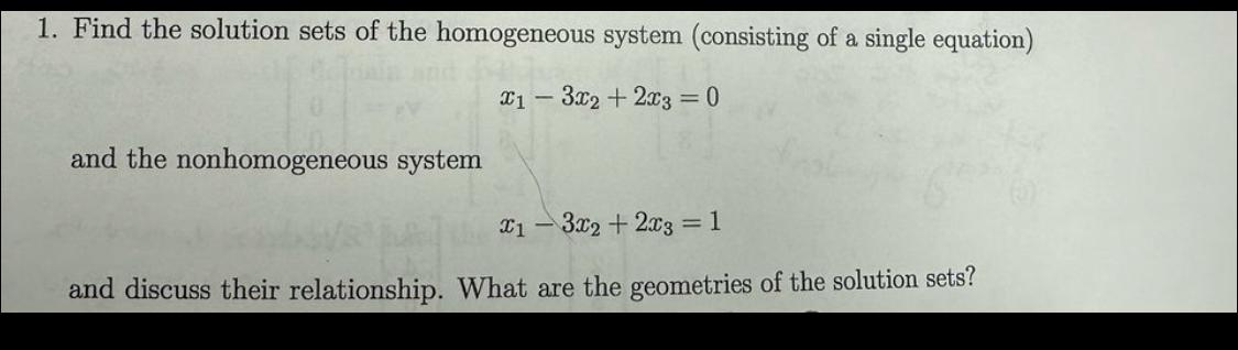 Solved Find the solution sets of the homogeneous system | Chegg.com