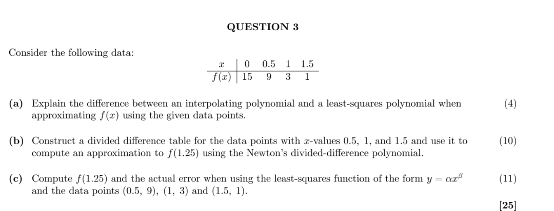 Solved QUESTION 3Consider the following | Chegg.com