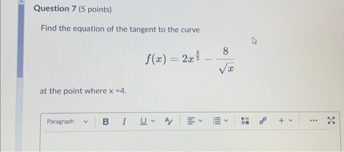 Solved Find the equation of the tangent to the curve | Chegg.com