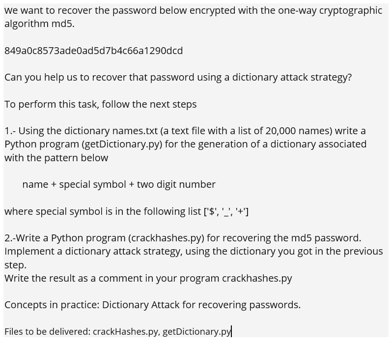 we want to recover the password below encrypted with | Chegg.com