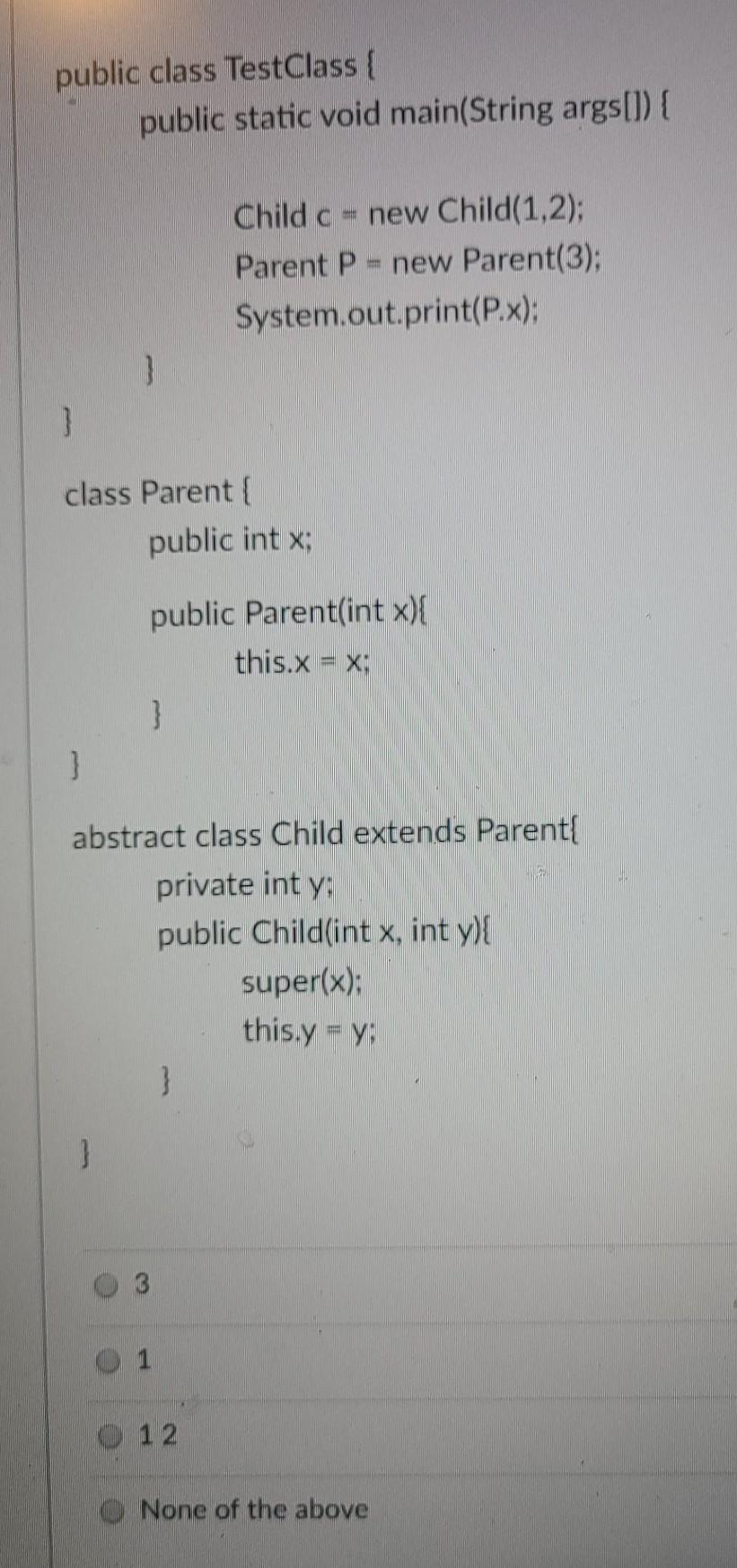 Solved public class TestClass public static void main(String | Chegg.com