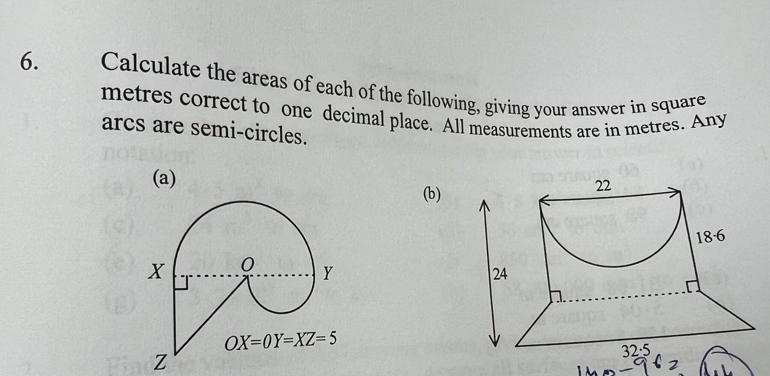 Solved Calculate the areas of each of the following, giving | Chegg.com