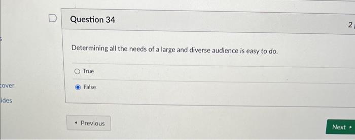 Solved Determining all the needs of a large and diverse | Chegg.com