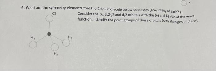 Solved 9. What are the symmetry elements that the CH3Cl | Chegg.com