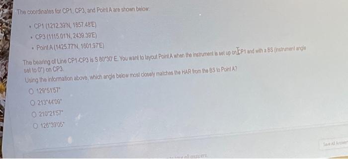 Solved The coordinates for CP1, CP3, and Point A are shown | Chegg.com