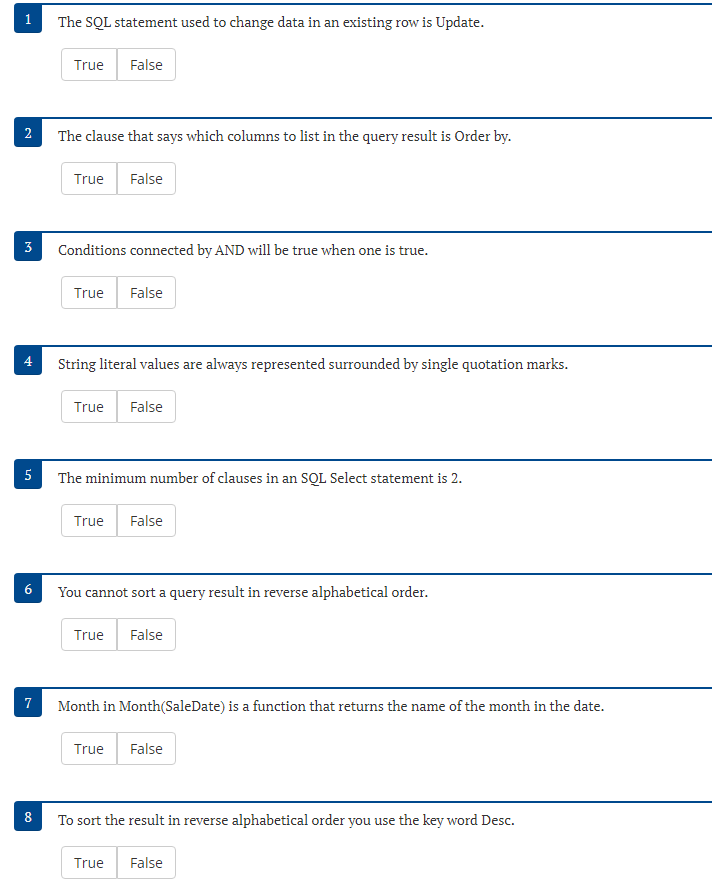 Solved 1 ﻿The SQL statement used to change data in an | Chegg.com