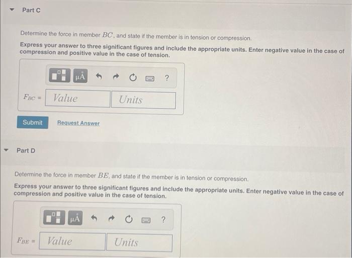 Solved Set P1=12kN and P2=6kN.Determine the force in member | Chegg.com