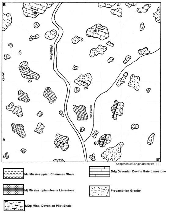 Solved 1. Draw in the contacts to complete the geologic map. | Chegg.com