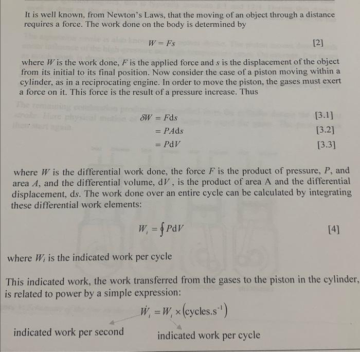 Solved 2.4. Brake and Indicated Power Not all of the | Chegg.com