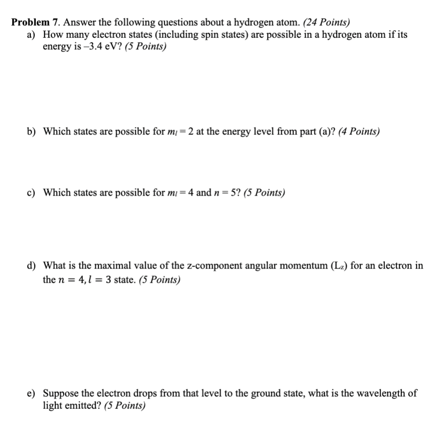 Solved Problem 7. ﻿Answer the following questions about a | Chegg.com