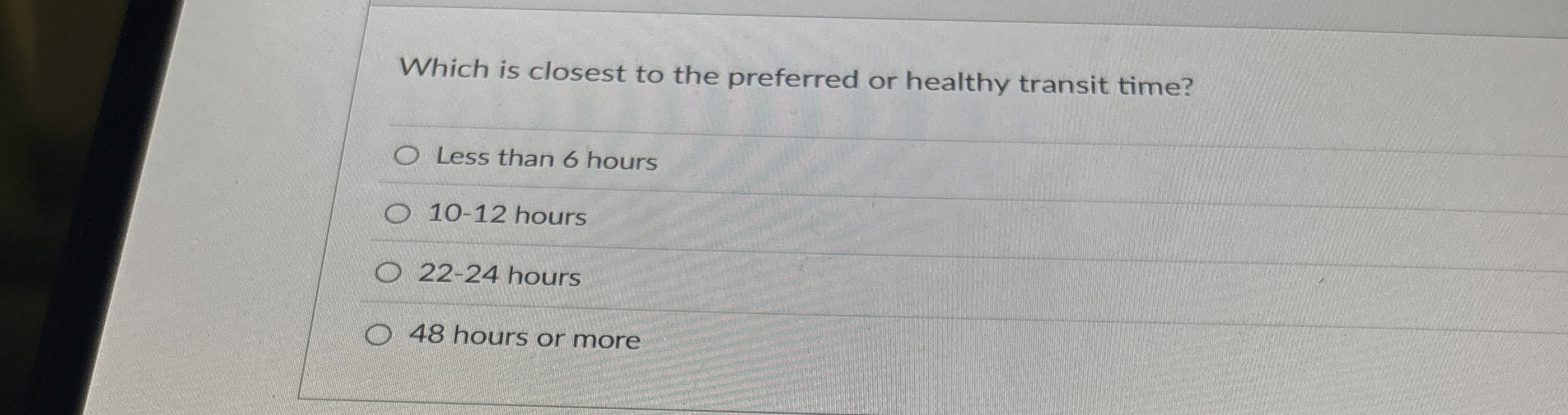 Solved Which is closest to the preferred or healthy transit | Chegg.com