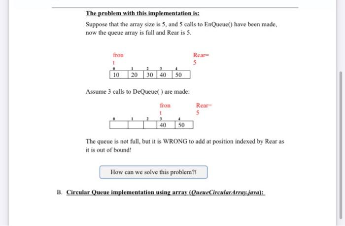Solved Lab 9: Queue (using Array) Objective(s) Types of | Chegg.com