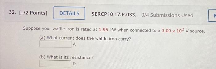 Solved 31 [ 1 2 Points Details Sercp10 17 P 018 0 4