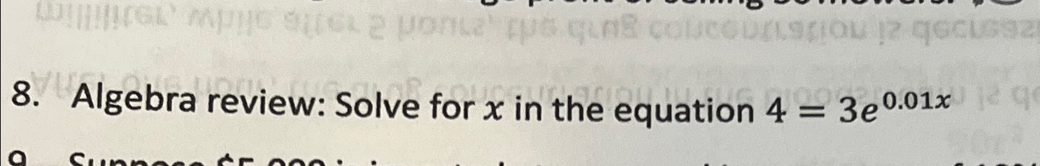 Solved Algebra review: Solve for x ﻿in the equation | Chegg.com