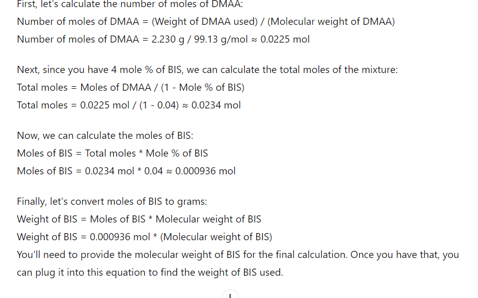 Solved DMAA is n n-dimethylacrylamide, molecular weight is | Chegg.com