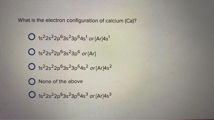 Electron Configuration For Calcium