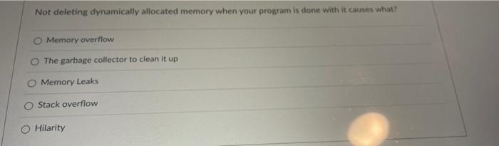 Solved Not deleting dynamically allocated memory when your | Chegg.com