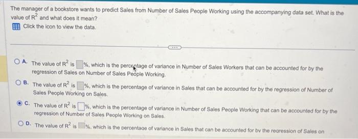 Solved The manager of a bookstore wants to predict Sales | Chegg.com