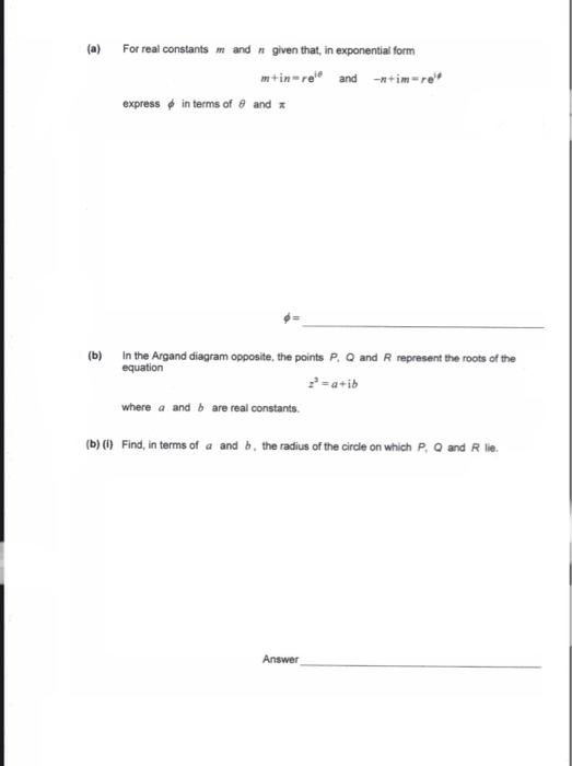 Solved (a) For real constants m and n given that, in | Chegg.com