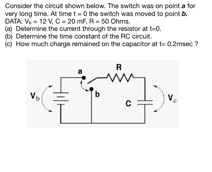 Solved Consider the circuit shown below. The switch was on | Chegg.com