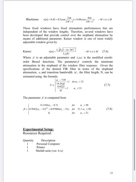 Solved Course Title: Digital Signal Processing Experiment 7 | Chegg.com