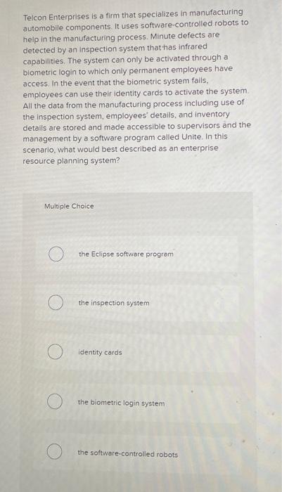 Solved Telcon Enterprises is a firm that specializes in | Chegg.com
