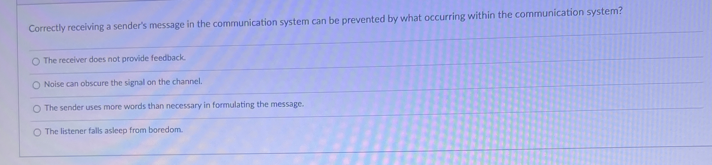 Solved Correctly receiving a sender's message in the | Chegg.com