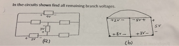 Solved In the circuits shown find all remaining branch | Chegg.com