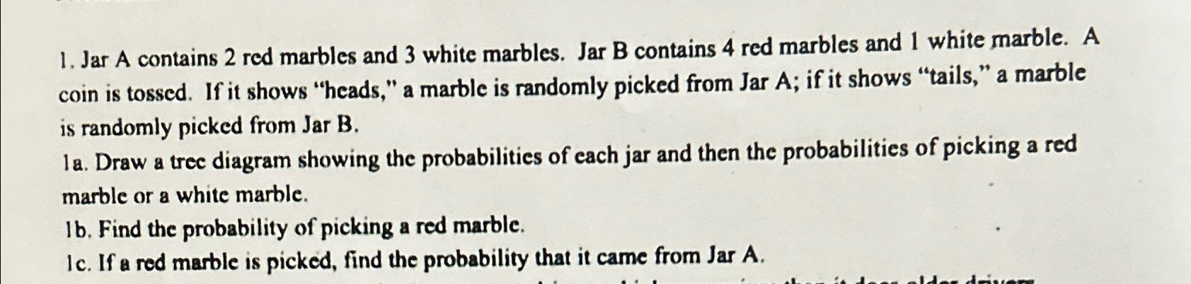 Solved Jar A contains 2 ﻿red marbles and 3 ﻿white marbles. | Chegg.com