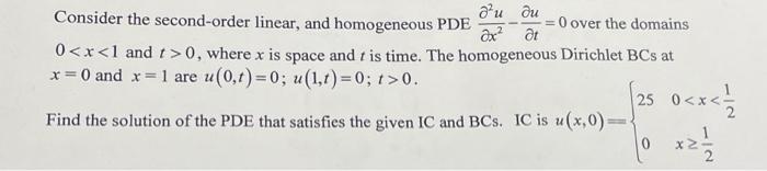 Consider the second-order linear, and homogeneous PDE | Chegg.com