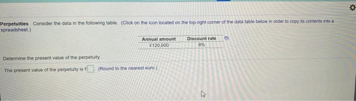 Solved Perpetuities Consider the data in the following | Chegg.com