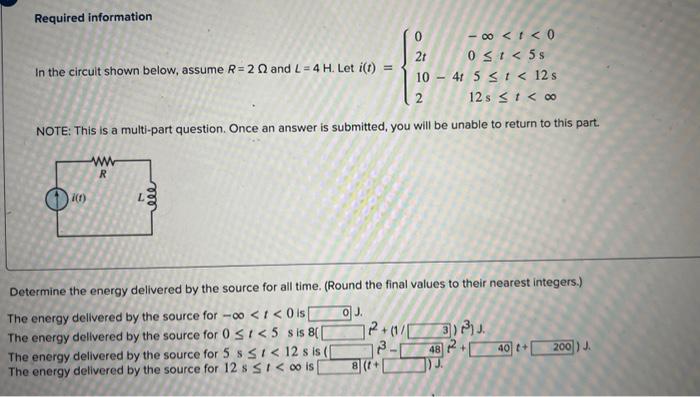 Solved Required Information In The Circult Shown Below