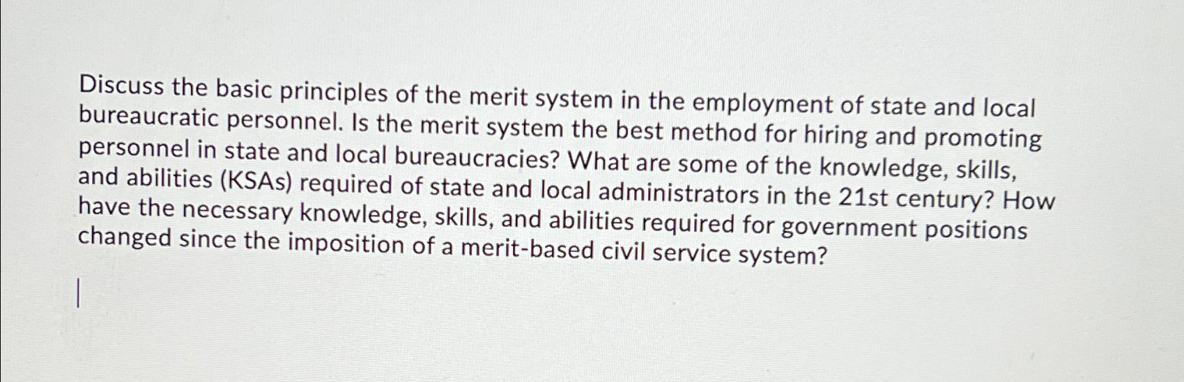 Solved Discuss the basic principles of the merit system in | Chegg.com