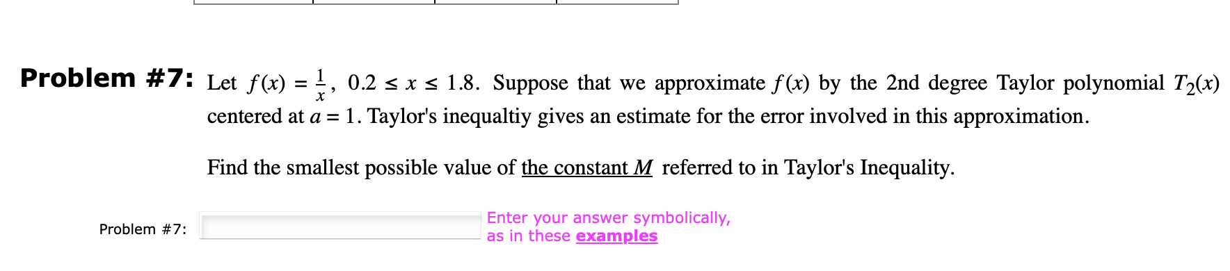 Solved Problem #7: Let f(x)=1x,0.2≤x≤1.8. ﻿Suppose that we | Chegg.com