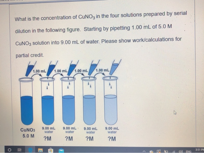 Solved What is the concentration of CuNO3 in the four | Chegg.com