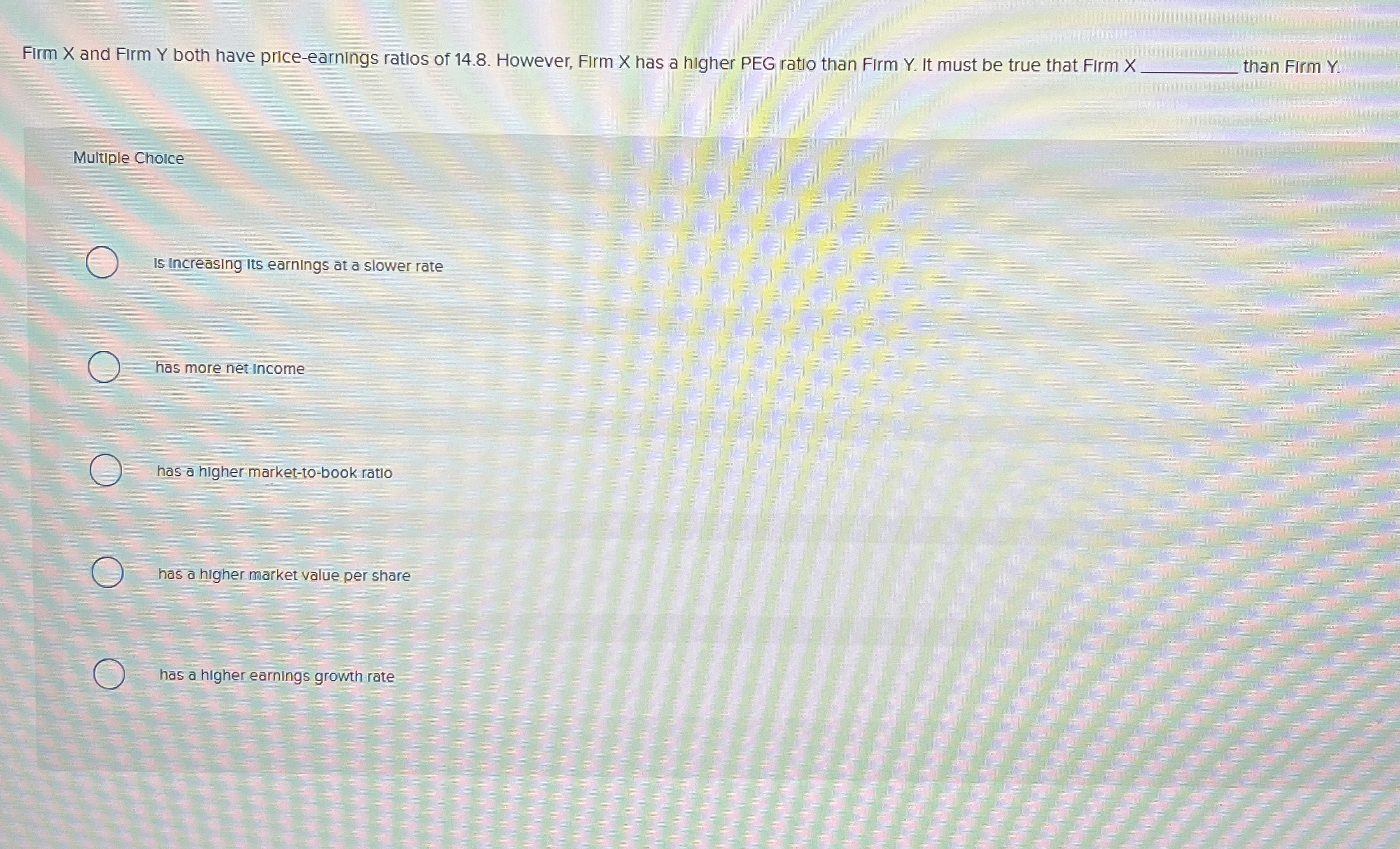 Solved Firm x ﻿and Firm Y ﻿both have price-earnings ratios | Chegg.com