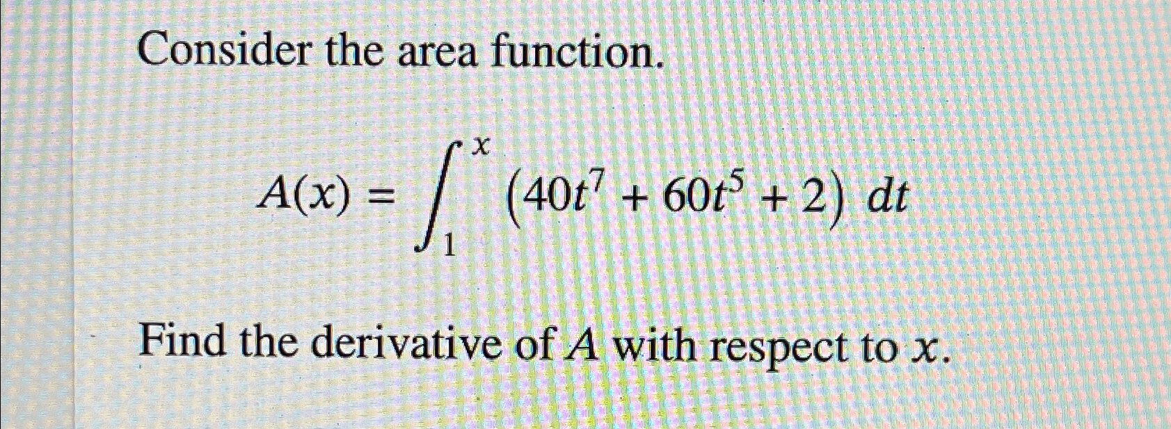 Solved Consider the area | Chegg.com